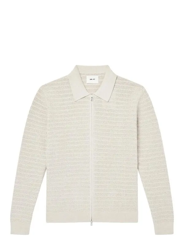 Nn07 Gustav Organic Cotton Zip-up Cardigan - Neutrals