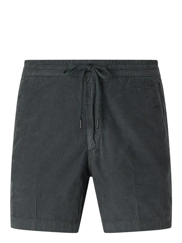 SLOWEAR Straight-leg Cotton-corduroy Drawstring Shorts - Green