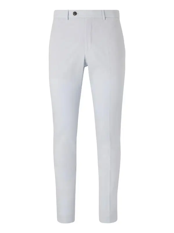 SLOWEAR Tapered Stretch-cotton Trousers - Blue