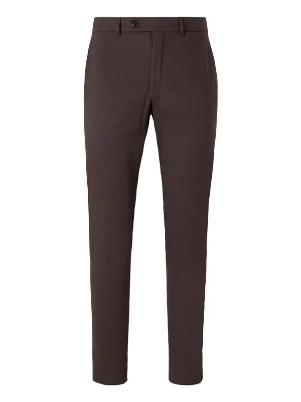 SLOWEAR Tapered Stretch-cotton Trousers - Brown