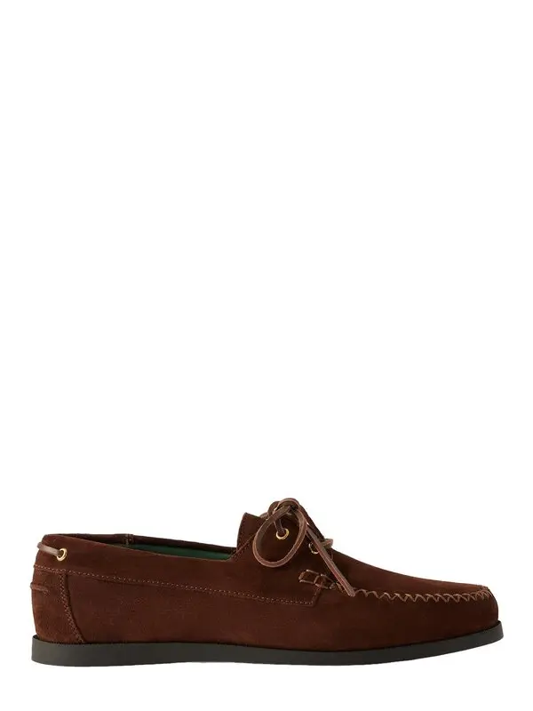 VINNY'S Boatman Suede Boat Shoes - Brown
