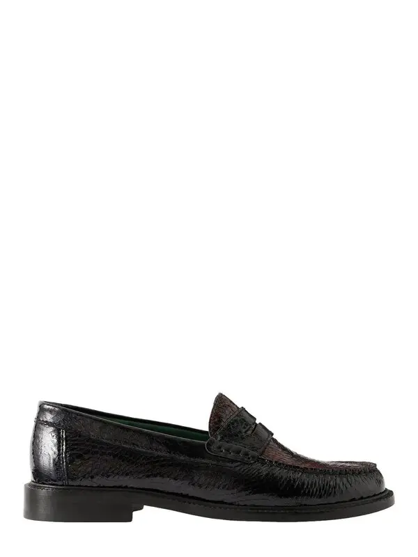 VINNY'S Yardee Snake-effect Patent-leather Loafers - Burgundy