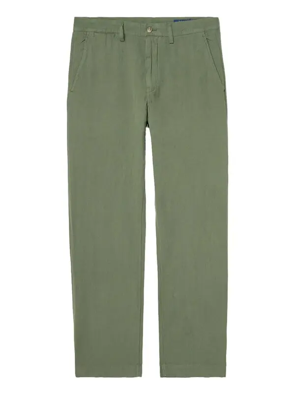 Polo Ralph Lauren Straight-leg Linen And Cotton-blend Trousers - Green