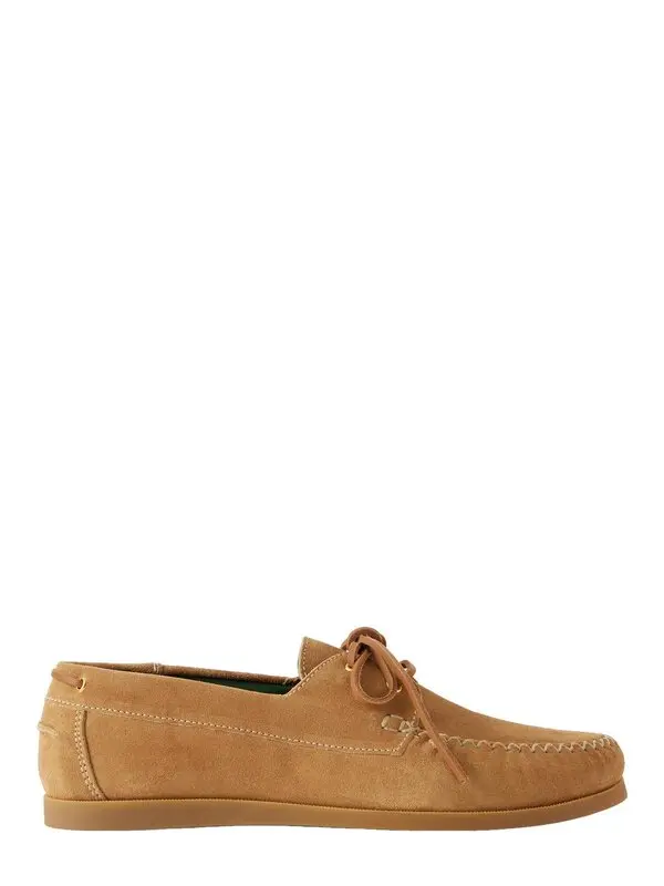 VINNY'S Boatman Suede Boat Shoes - Neutrals