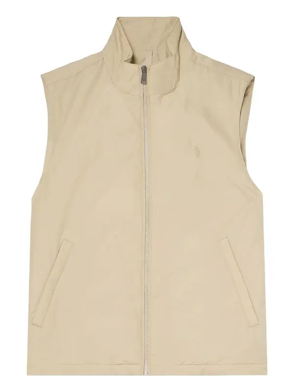 Polo Ralph Lauren Logo-embroidered Padded Recycled Shell Gilet - Neutrals
