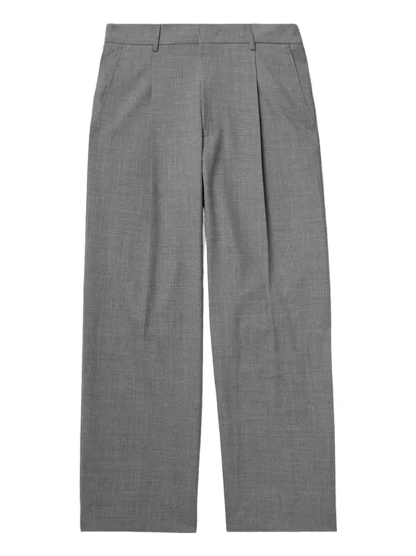 Nn07 Kay 10037 Wide-leg Pleated Woven Trousers - Gray