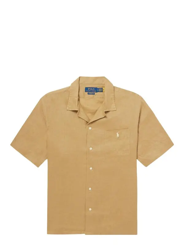 Polo Ralph Lauren Clady Logo-embroidered Linen Shirt - Orange