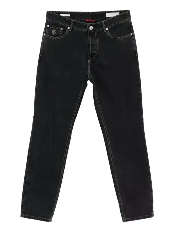 Brunello Cucinelli Logo-detail Jeans - Grey