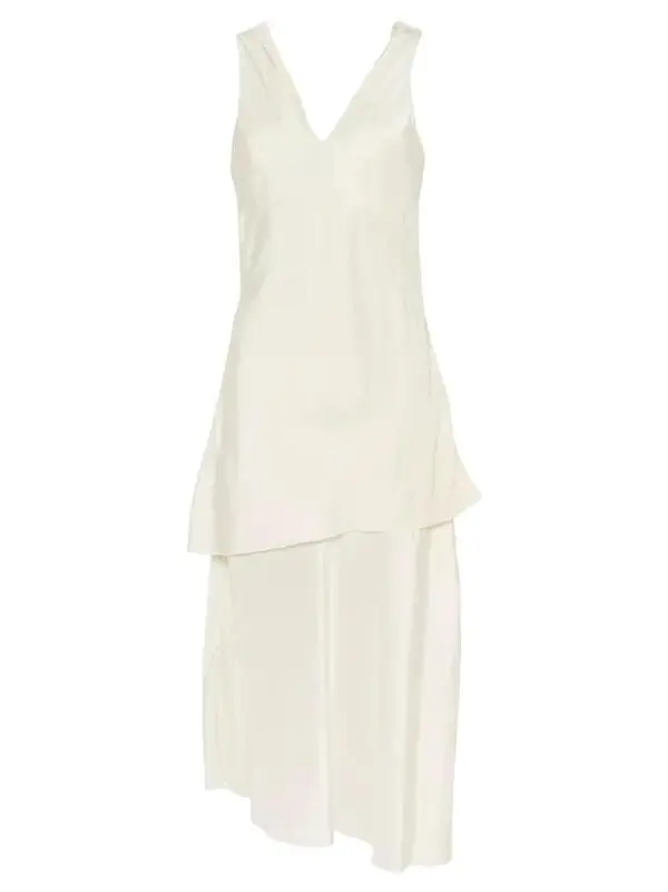Barena Venezia Asymmetric V-neck Dress - Neutrals