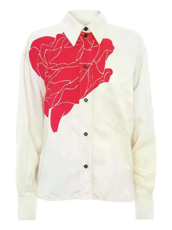 Victoria Beckham Floral Print Shirt - Neutrals