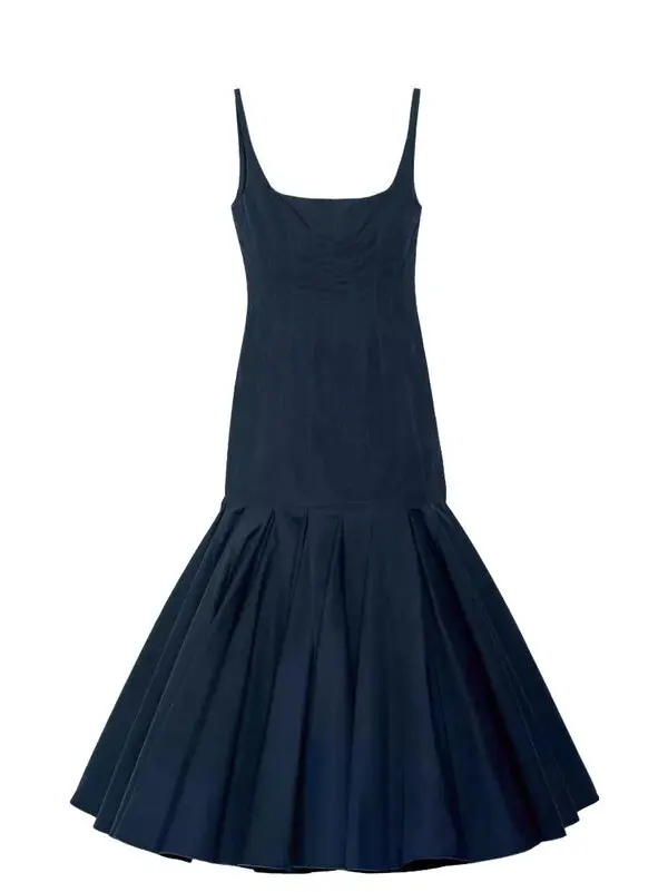 Jacquemus Agave Pleated Cotton Poplin Dress - Blue