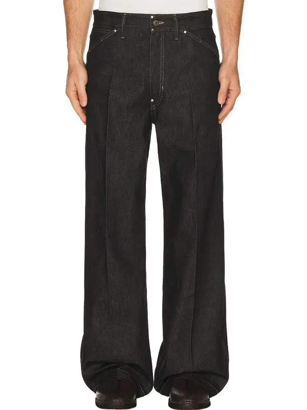 LEMAIRE Wide Pant With Studs - Slate