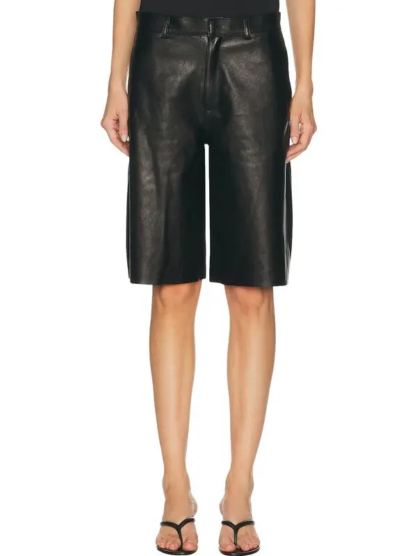 HOUSE OF DAGMAR Boxy Leather Short - Black