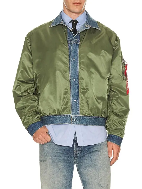 Junya Watanabe X Alpha Ma-1 Flight Jacket - Khaki & Indigo