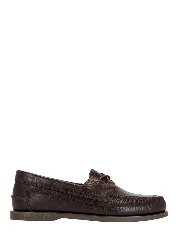 Sperry X One Of These Days Lou Boat Shoe - Chocolate Leather Embossed