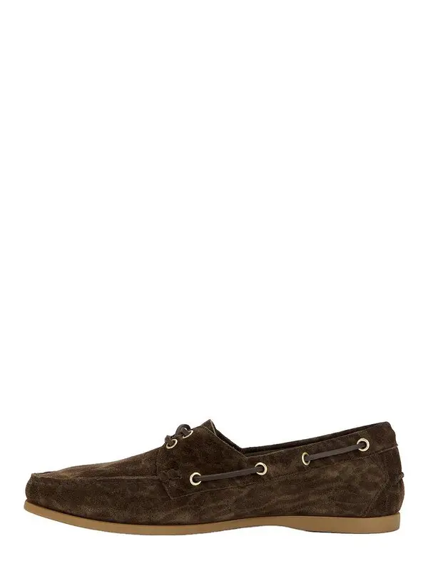 TOM FORD Ocelot Printed Suede Robin Boat Shoe - Brown & Khaki
