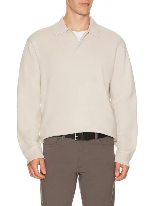 Theory Light Bilen Jonny Collar Pop Over Sweater - Silver Cloud