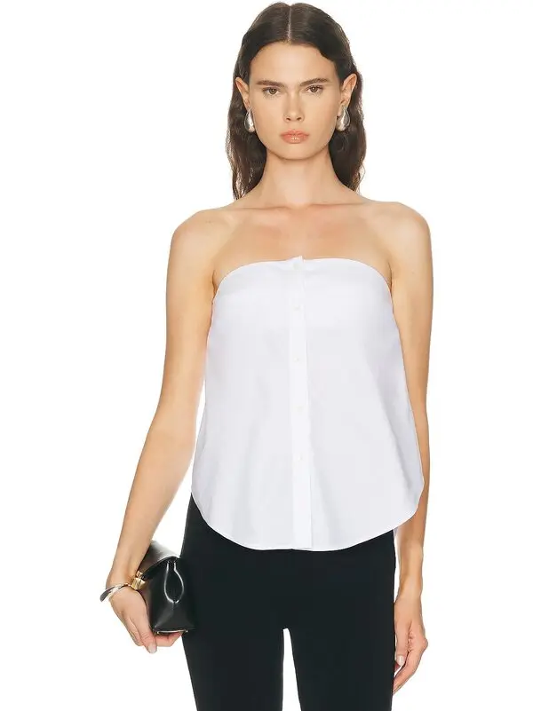 Brandon Maxwell Shea Strapless Shirt - White