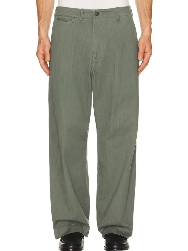 BEAMS Mil Trousers Herringbone - Sage