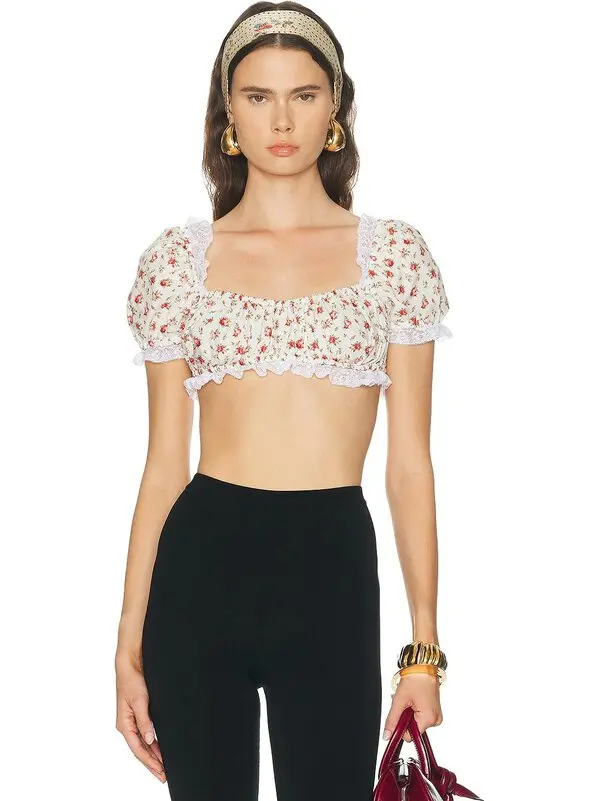 Dolce & Gabbana Cropped Top - White & Red