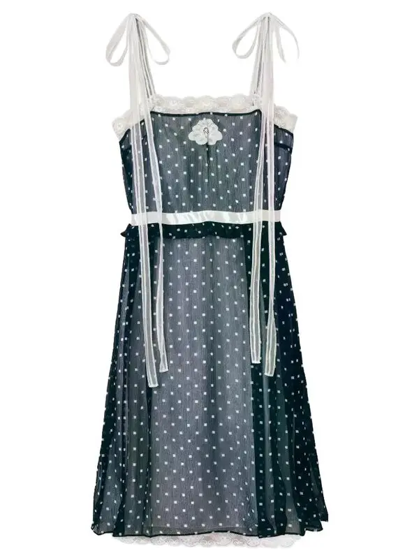 Marc Jacobs Ribbon Lace Chiffon Dress - Blue