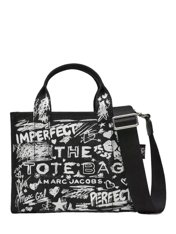 Marc Jacobs The Small Punk Scribble Canvas Tote Bag - Black
