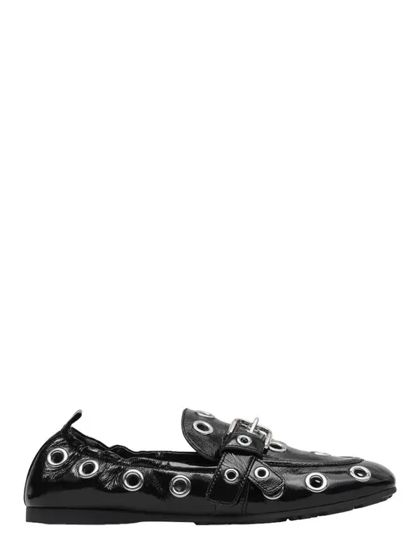 Marc Jacobs Grommet-detail Buckle Leather Loafers - Black