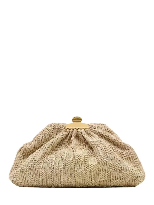 Marc Jacobs Woven Clutch With Top Handle - Neutrals