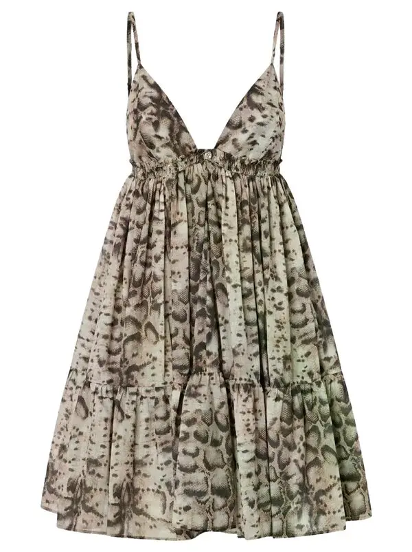 Pinko Tiered Animal-print Dress - Neutrals