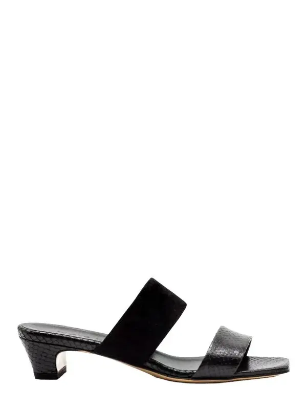 MARA BINI Snakeskin-effect Strap Sandals - Black
