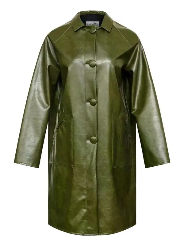 MAISON MARGIELA Buttoned Single-breasted Coat - Green