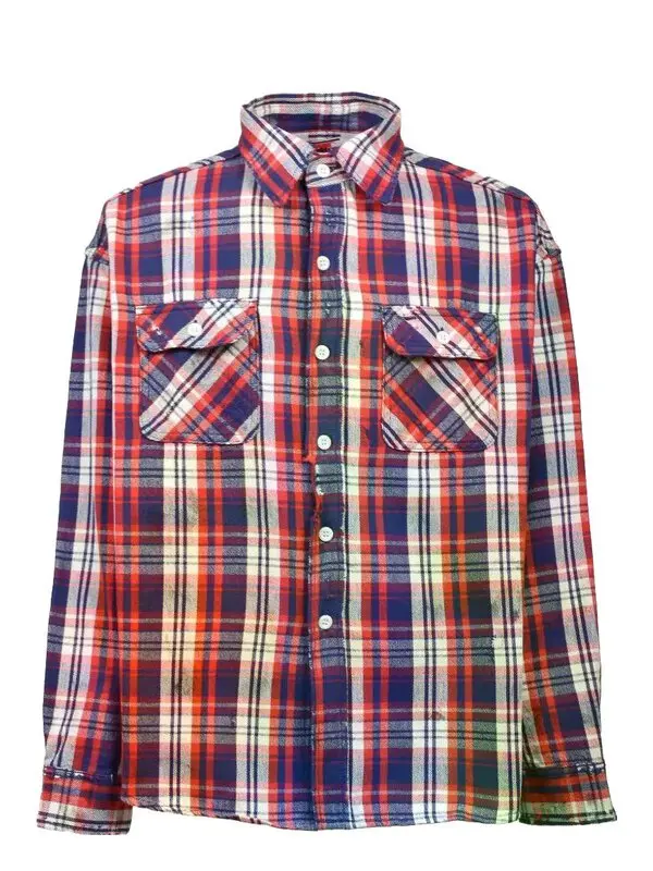 SAINT MXXXXXX Check-pattern Shirt - Red