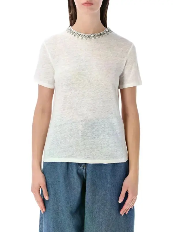 Zimmermann Crystal-embellished T-shirt - White