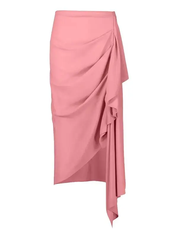 Michael Kors Cascade Ruffled Midi Skirt - Pink