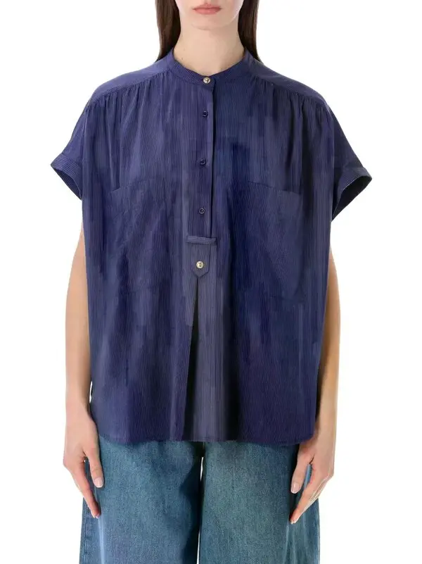 SESSUN Camille Buttoned Pocket Shirt - Blue