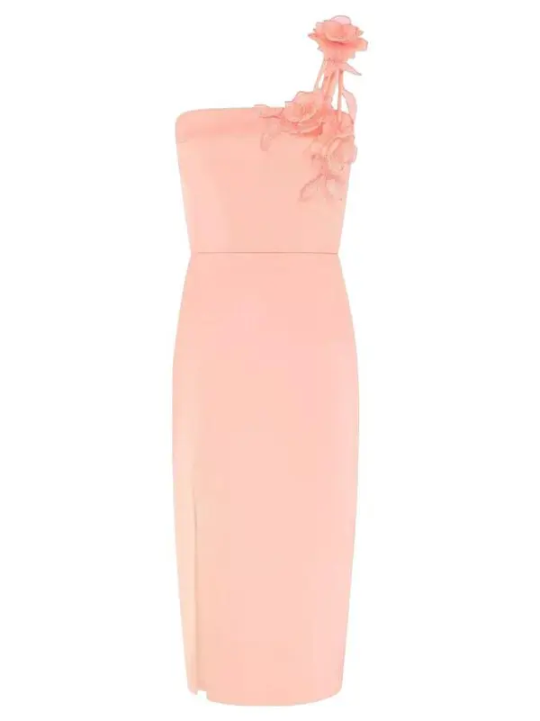 David Koma Asymmetric Midi Dress - Pink