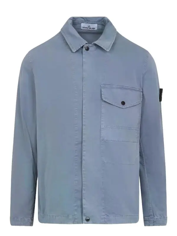 Stone Island Button-pocket Cotton Shirt - Blue