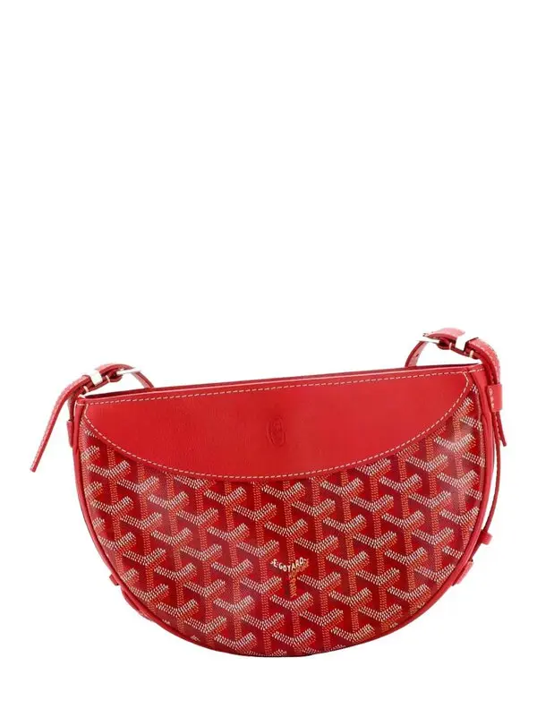 Goyard Hirondelle Coated Canvas And Leather Shoulder Bag - Red