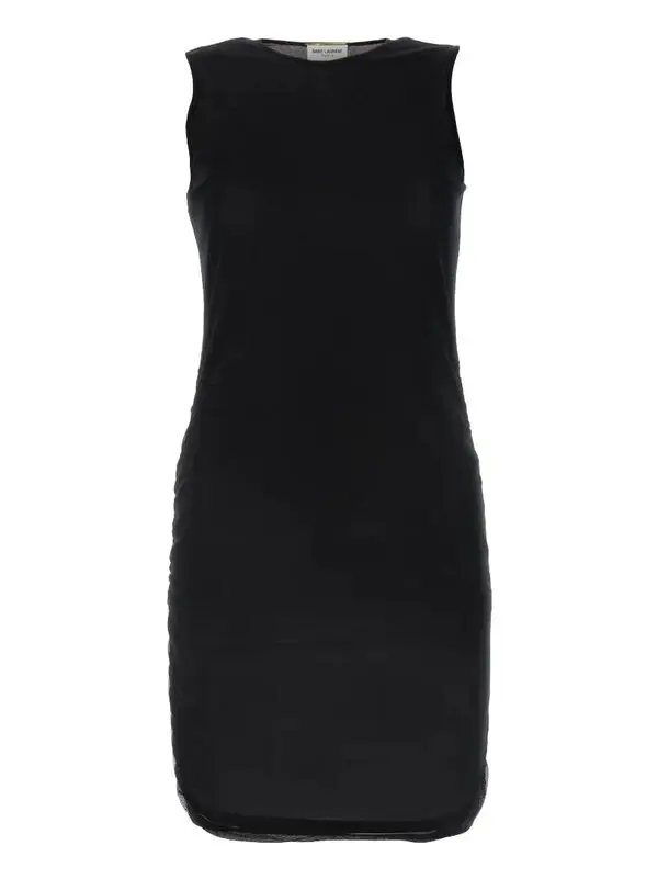 Saint Laurent Tulle Tank Mini Dress - Black
