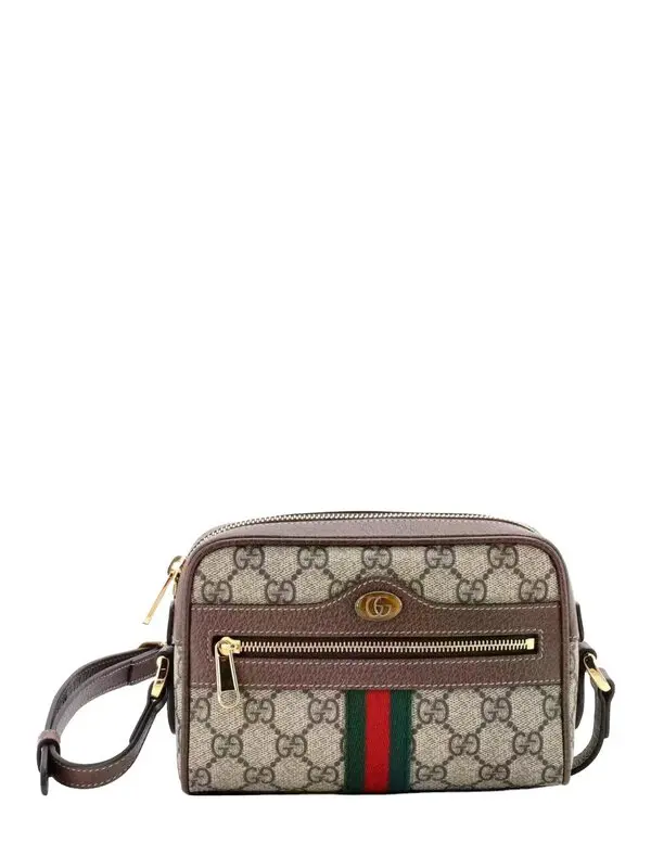 Gucci Ophidia Gg Coated Canvas Mini Crossbody Bag - Brown