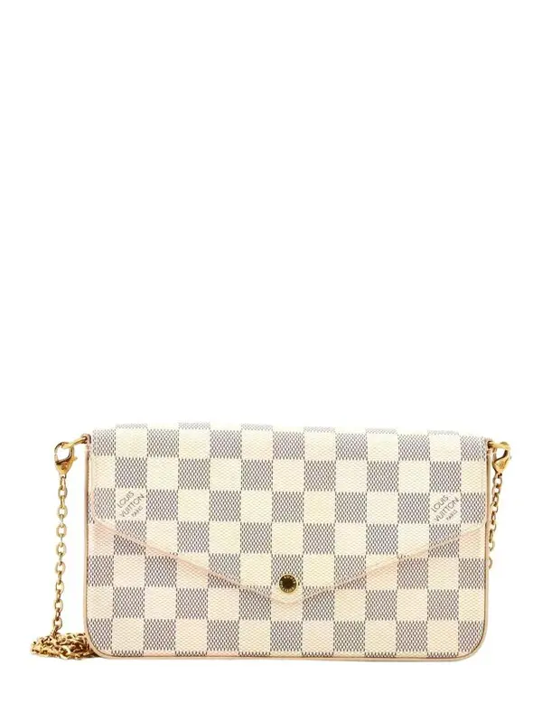 LOUIS VUITTON Felicie Pochette Damier Crossbody Bag - White