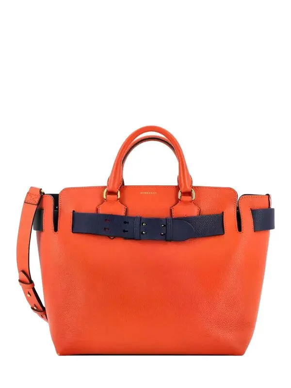Burberry Leather Large Tote Bag - Orange