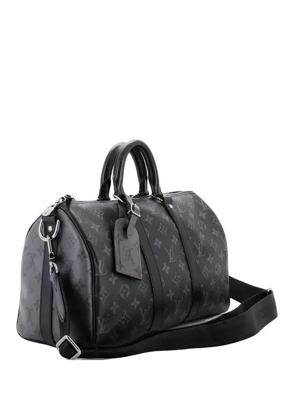 LOUIS VUITTON Keepall Bandouliere Travel Bag - Black