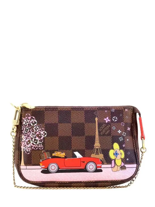 LOUIS VUITTON Pochette Accessoires Limited Edition Vivienne Xmas Damier Mini Clutch - Multicolour