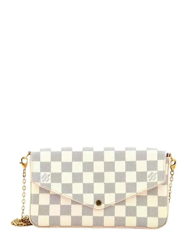 LOUIS VUITTON Felicie Pochette Damier Crossbody Bag - White