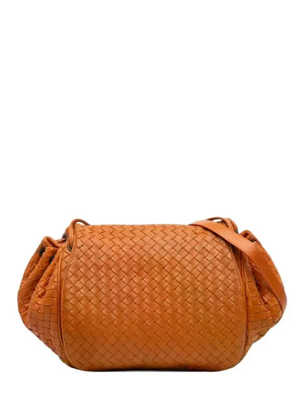 Bottega Veneta Nappa Intrecciato Flap Crossbody Bag - Orange