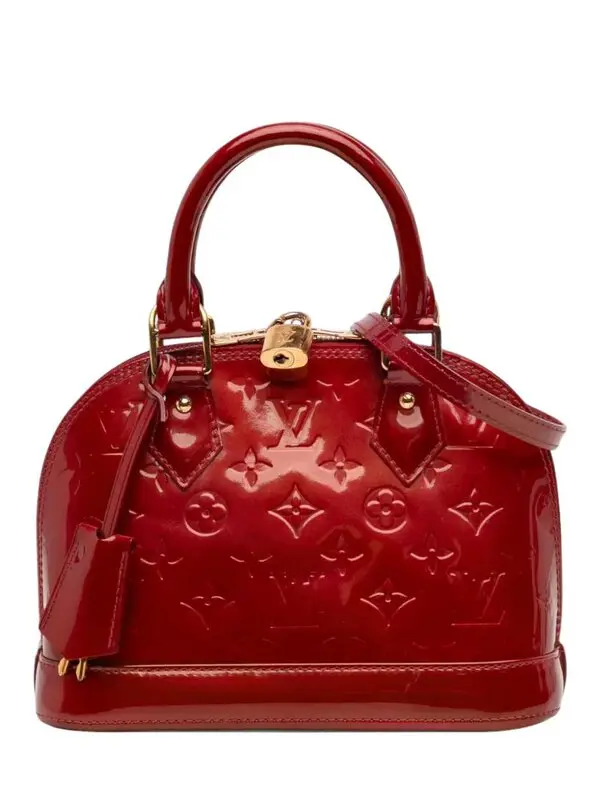 LOUIS VUITTON Monogram Vernis Alma Bb Satchel - Red