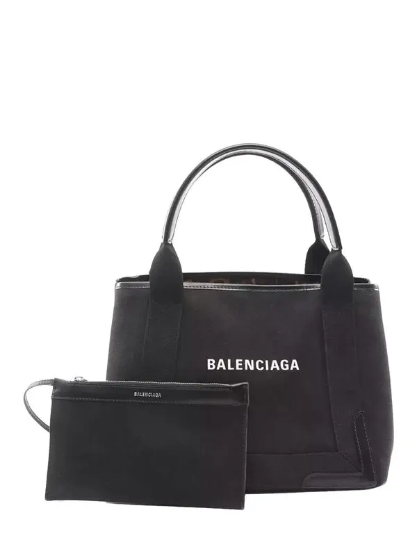 Balenciaga Canvas Navy Cabas S Tote Bag - Black
