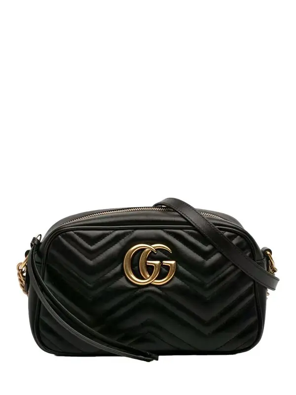 Gucci Gg Marmont Matelasse Leather Crossbody Bag - Black