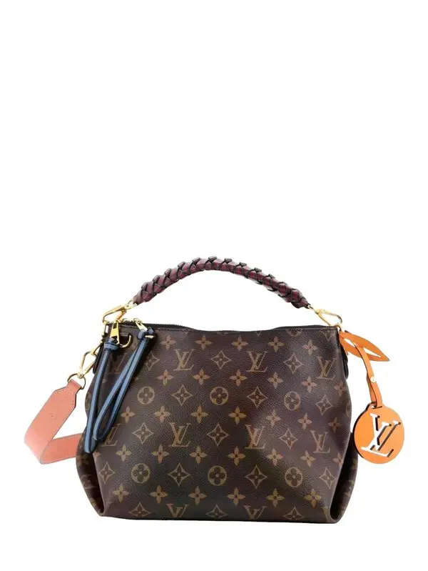 LOUIS VUITTON Braided Handle Beaubourg Monogram Canvas Mini Hobo Bag - Brown